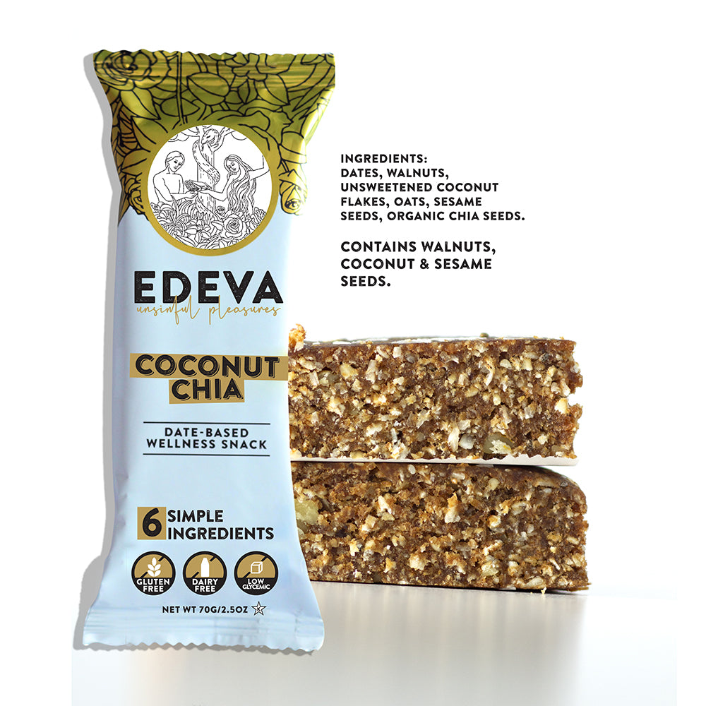 Coconut Chia - Pack of 12 – Edeva Snacks